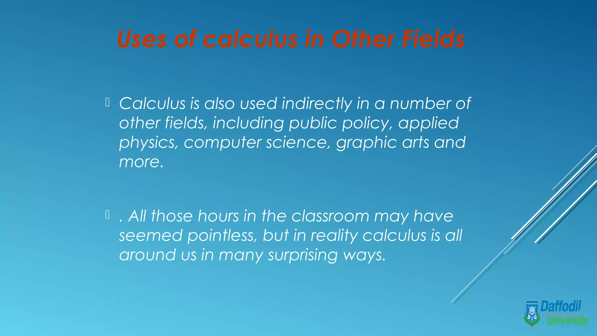Application of calculus in real life. | PPT