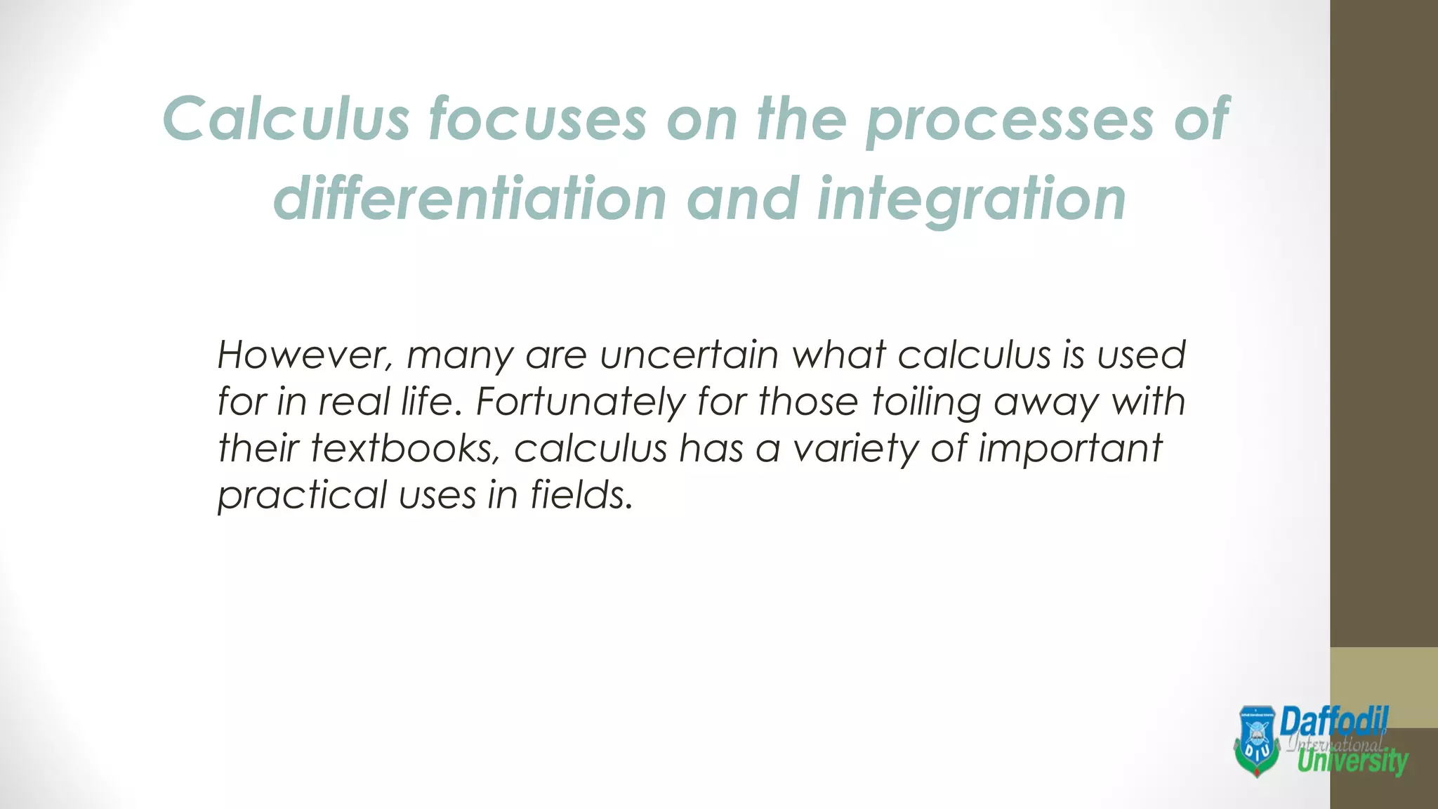 Application of calculus in real life. | PPT