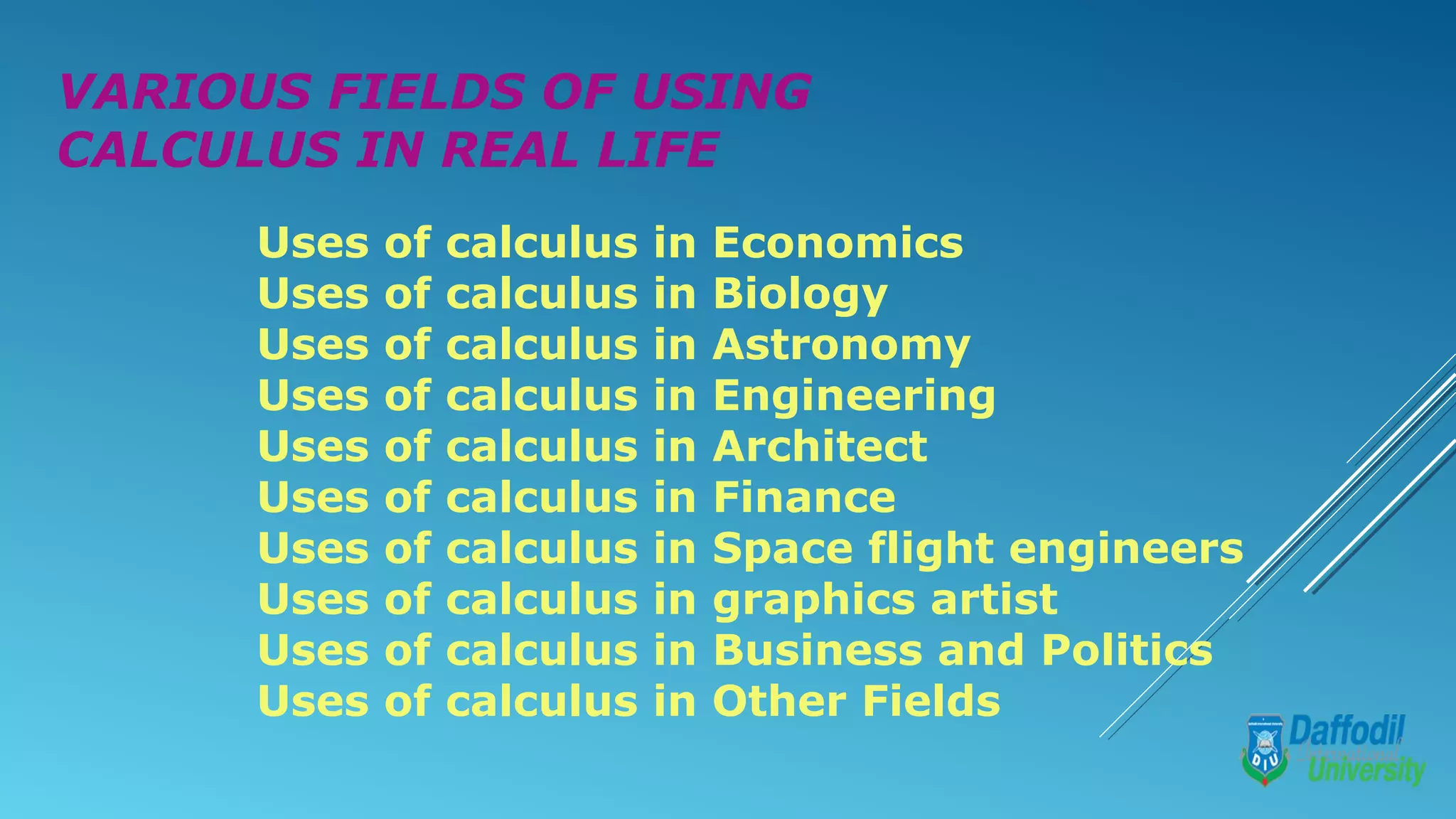 Application of calculus in real life. | PPT