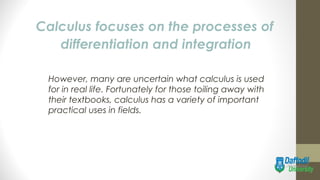 Application of calculus in real life. | PPT