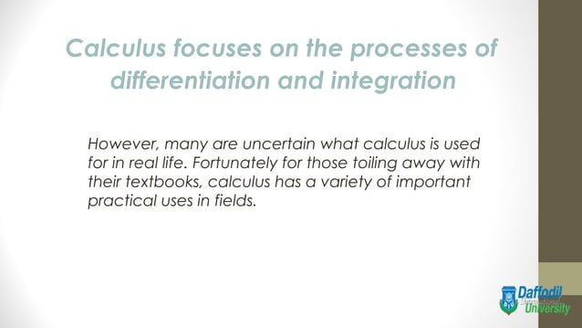 Application of calculus in real life. | PPT