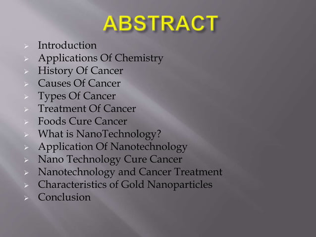 Application of chemistry | PPTX | Cancer | Diseases and Conditions