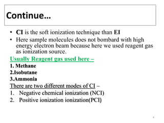 APPLICATION OF CI(CHEMICAL IONIZATION) TECHNIQUE IN PHARMACEUTICAL.pptx