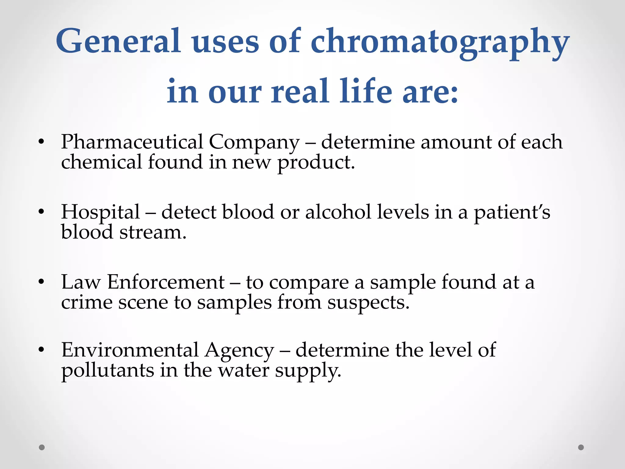 Application of column chromatography in pharmacy | PPTX