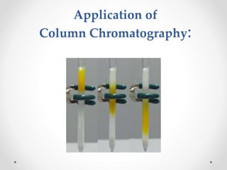 Application of column chromatography in pharmacy | PPTX