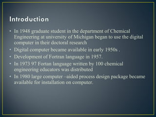 Application of computer in chemical industry | PPT