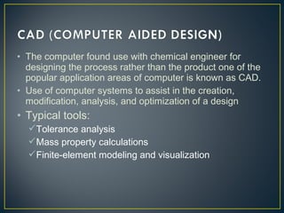 Application of computer in chemical industry | PPT