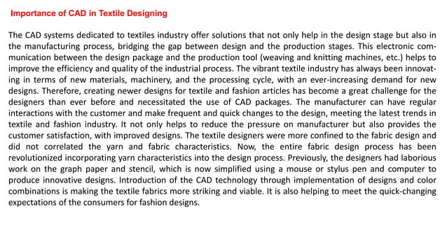Application of computer in textile manufacturing | PPTX