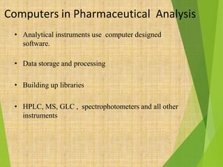 APPLICATION OF COMPUTERS Hospital and clinical pharamcy | PPTX