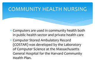 Application of computers in nursing | PPTX
