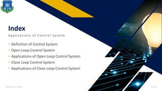 Application of control system | PPTX