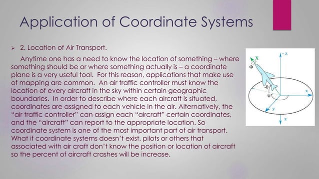 Application of coordinate system and vectors in the real life | PPTX