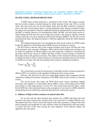 Application of crowbar protection on dfig based wind turbine connected ...