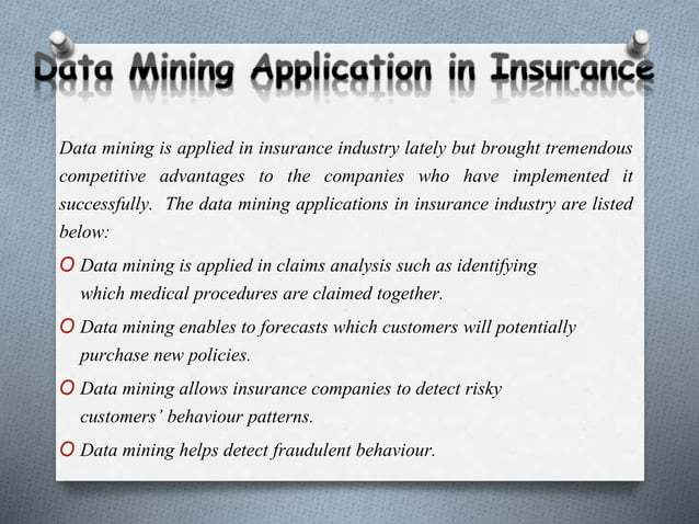 Application of data mining | PPTX | Databases | Computer Software and Applications