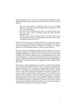 Application of data mining based malicious code detection techniques for detecting new spyware | PDF