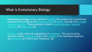 Application of data science in Evolutionary Biology | PPT