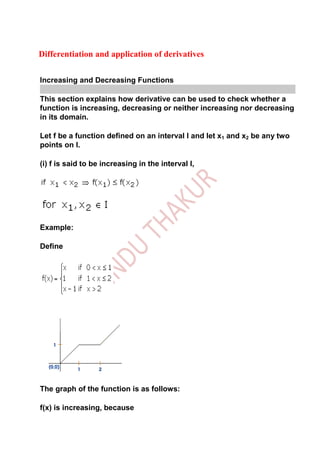 Application of derivatives | PDF