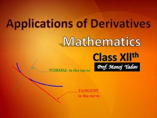 Application of derivatives | PPT