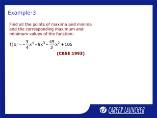 Application of derivatives 2 maxima and minima | PPT