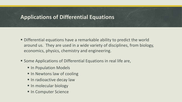 Application of Differential Equation | PPTX