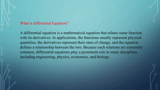 Application of differential equation in ETE | PPTX