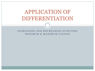 Application of differentiation | PPTX