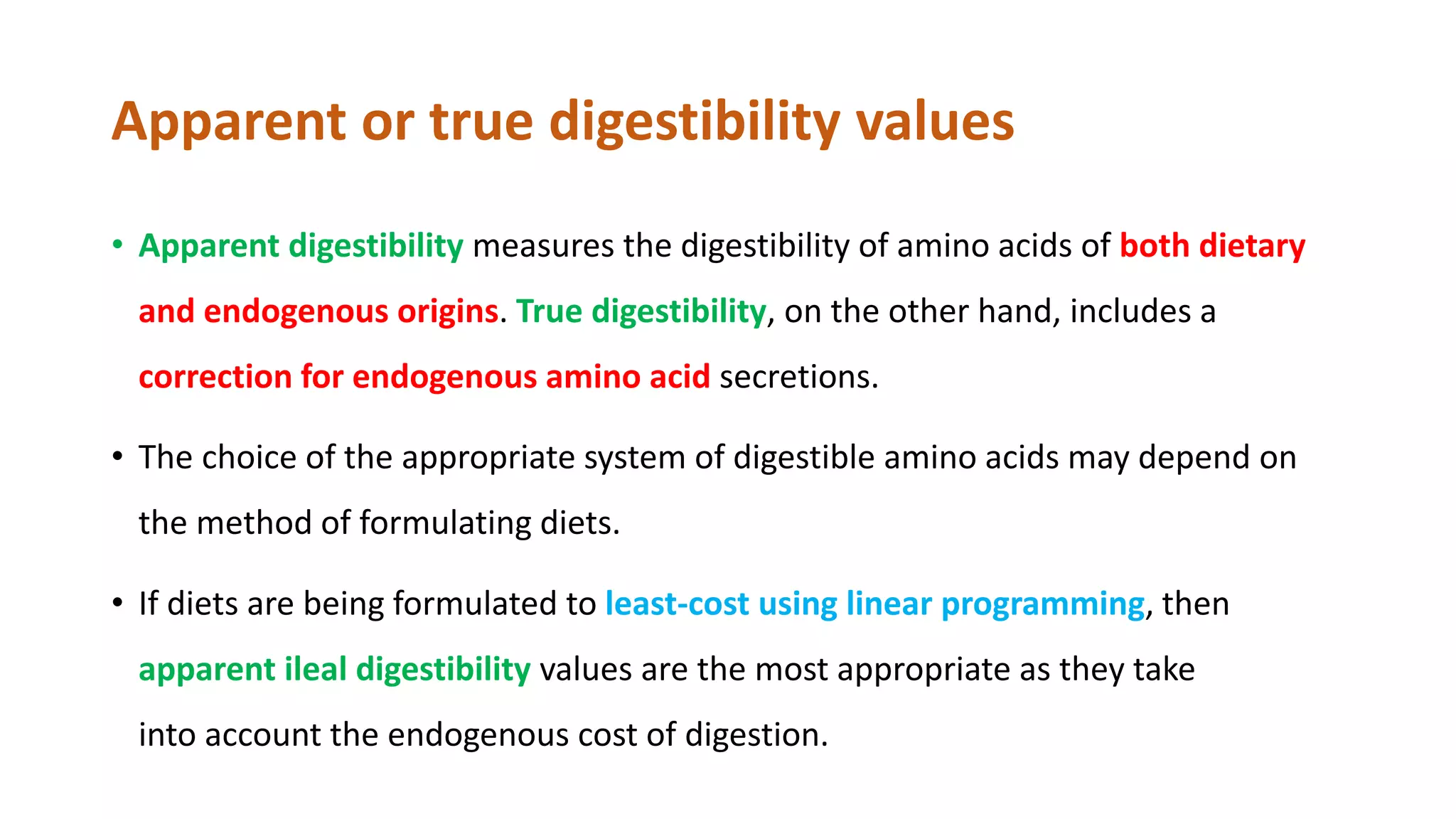Application of digestibility values in poultry | PPTX