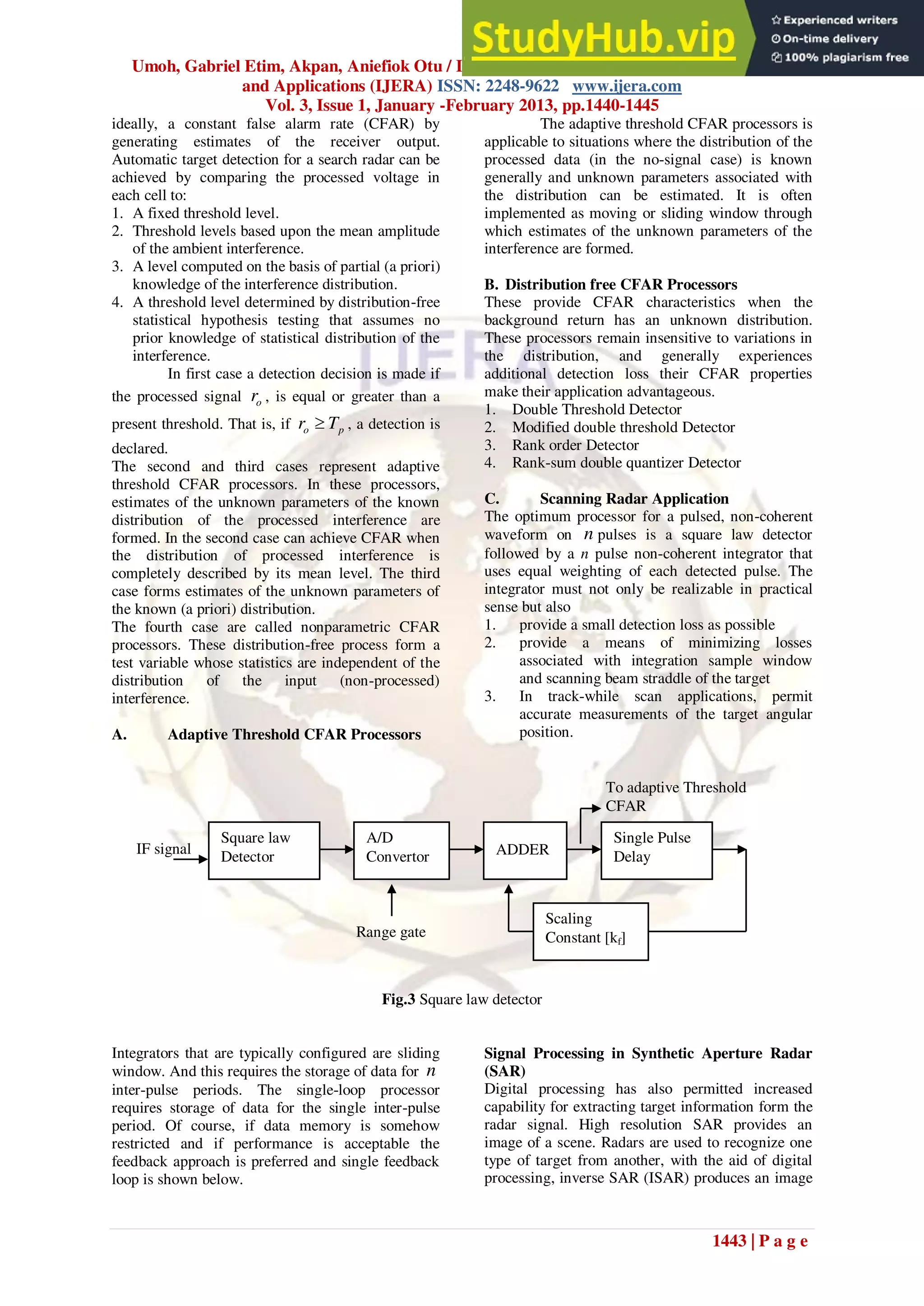 Application Of Digital Signal Processing In Radar Signals | PDF | Digital Audio | Computer ...