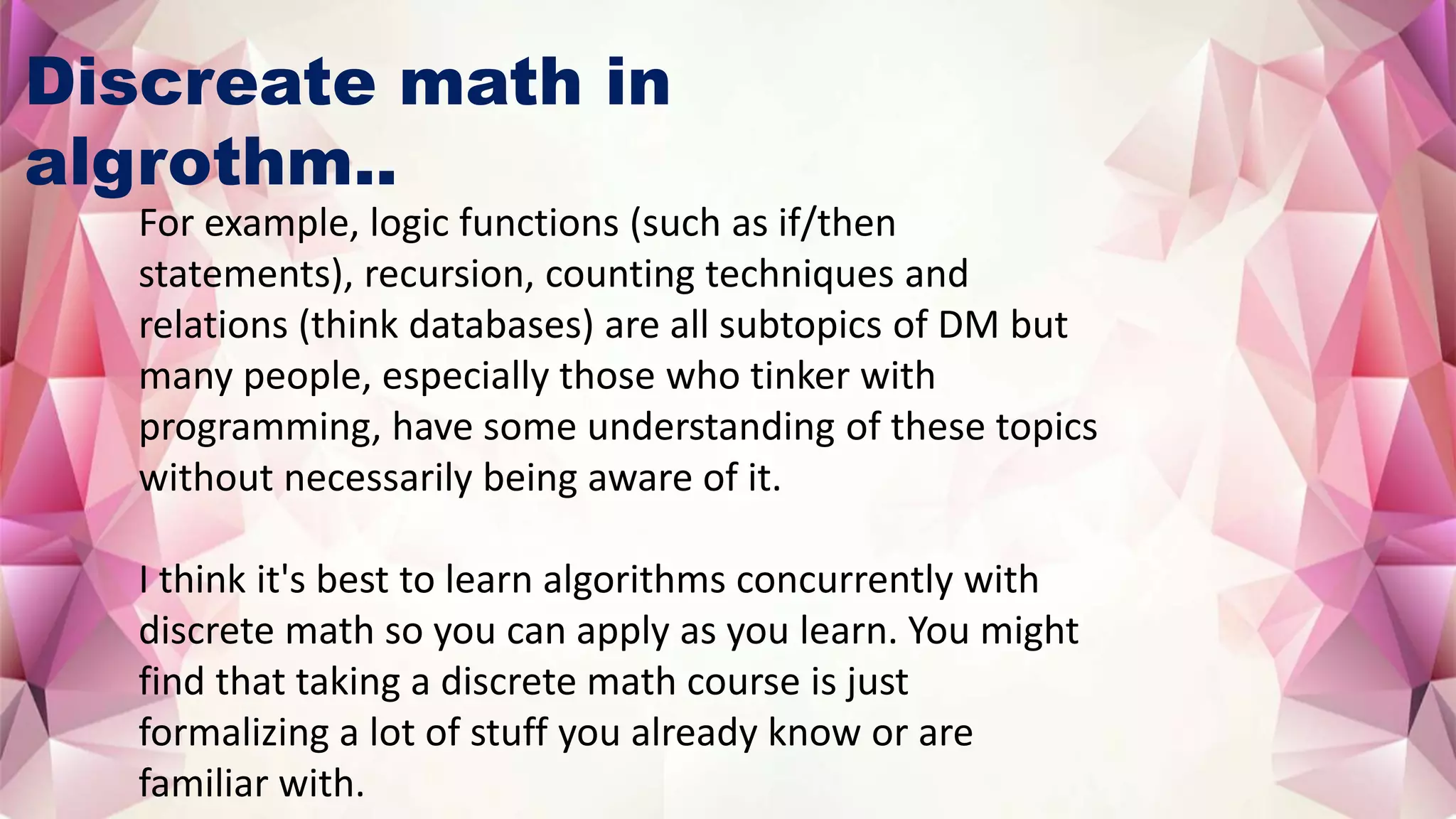 Application of discrete math in real life | PPTX