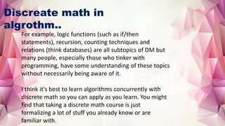 Application of discrete math in real life | PPTX