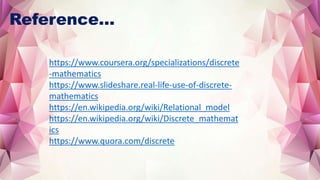 Application of discrete math in real life | PPTX