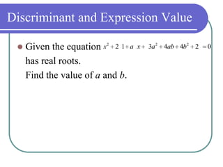 Application of discriminant | PPSX