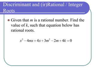 Application of discriminant | PPSX