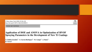 Application of DOE and ANOVA in optimization.pptx