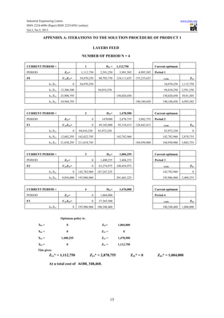 Application of dynamic programming model to production planning, in an ...