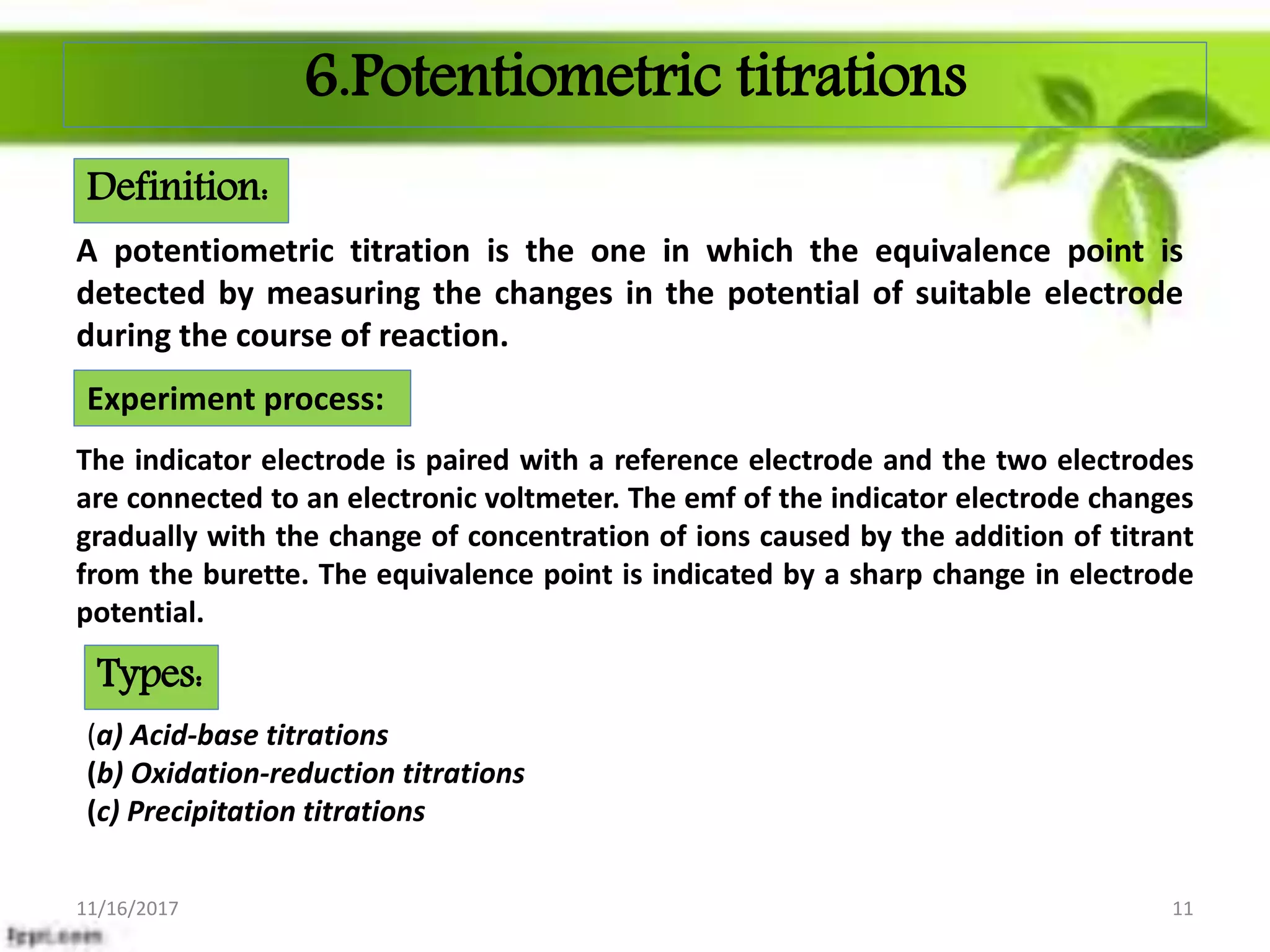 Application of e.m.f measurement | PPTX