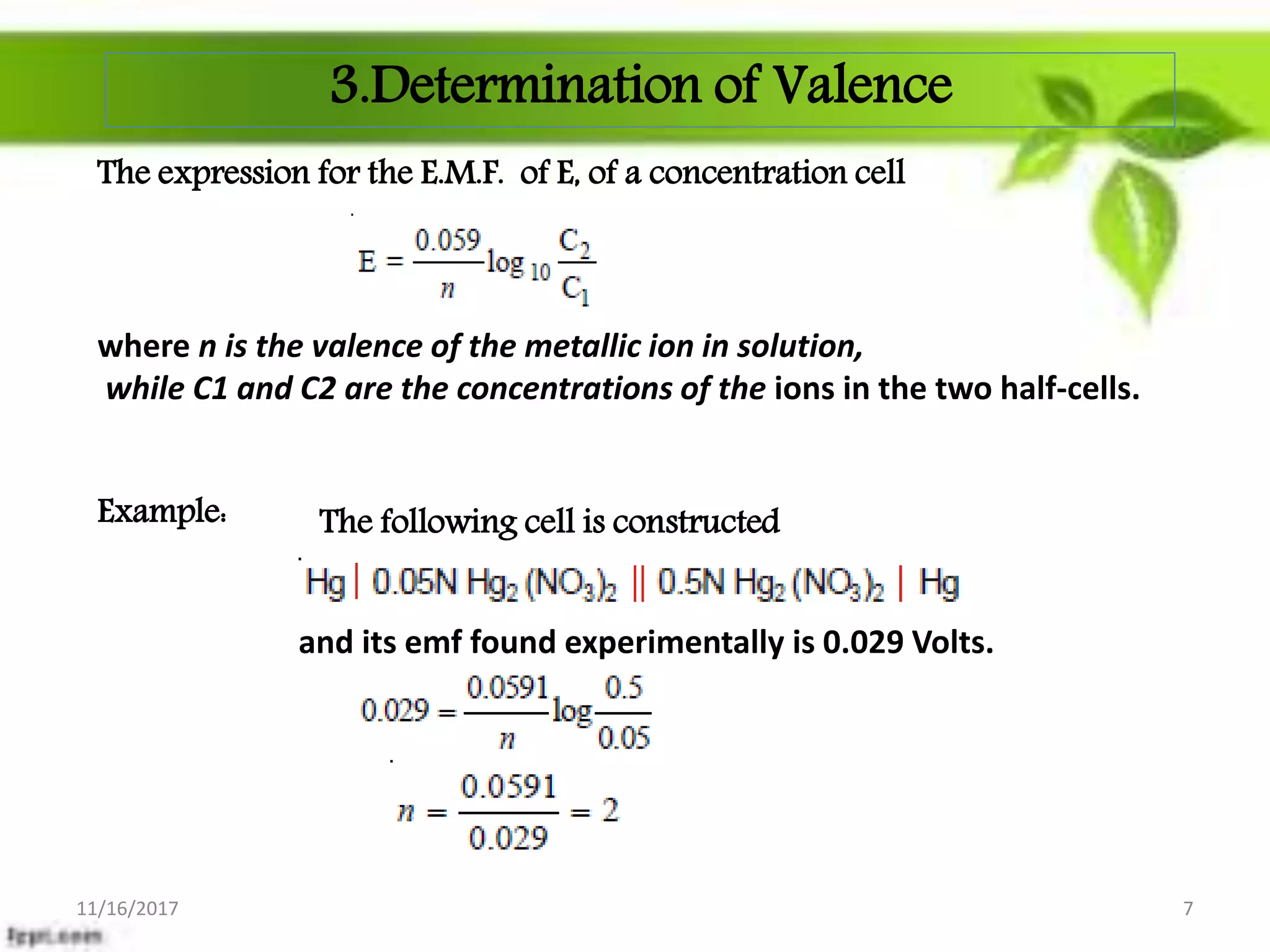 Application of e.m.f measurement | PPTX