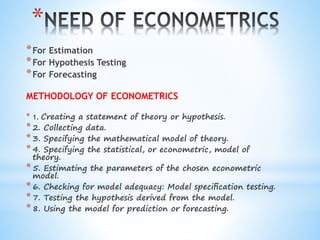 Econometric methods to study markets | PPTX