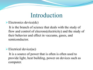 Application of electronics and electrical devices | PPTX | Technology ...