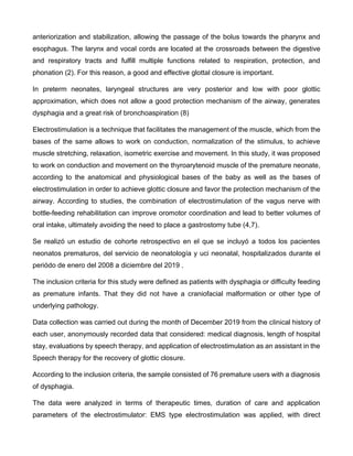 APPLICATION OF ELECTROSTIMULATION FOR THE MANAGEMENT OF THE GLOTTIC ...
