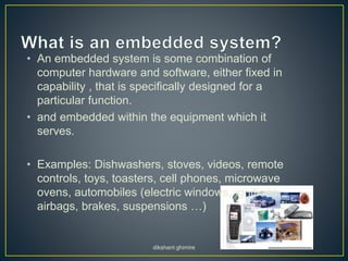 Application of embedded system | PPTX