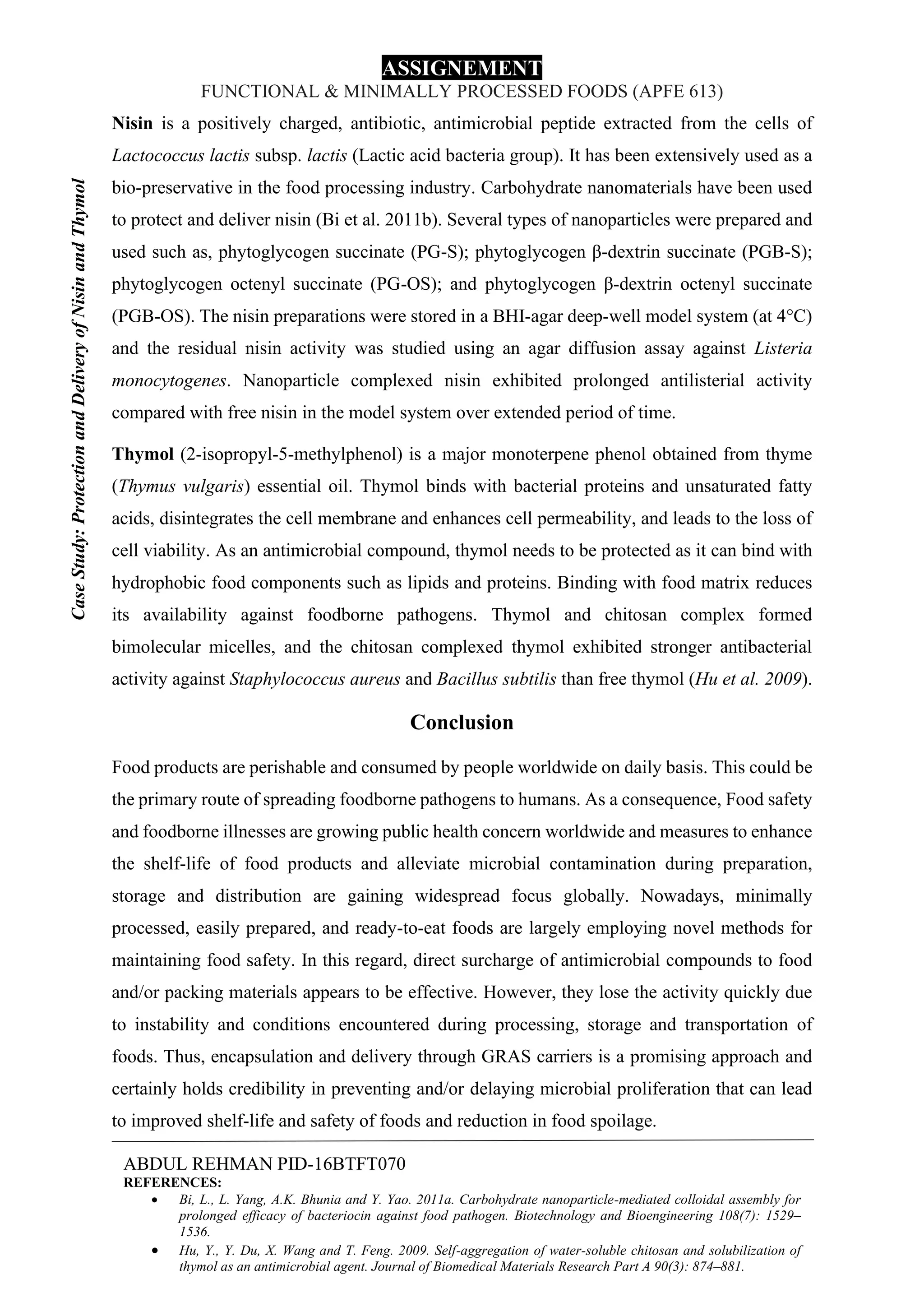 Application of encapsulation technique on antimicrobials | Food ...