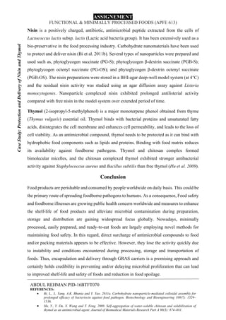 Application of encapsulation technique on antimicrobials | Food ...