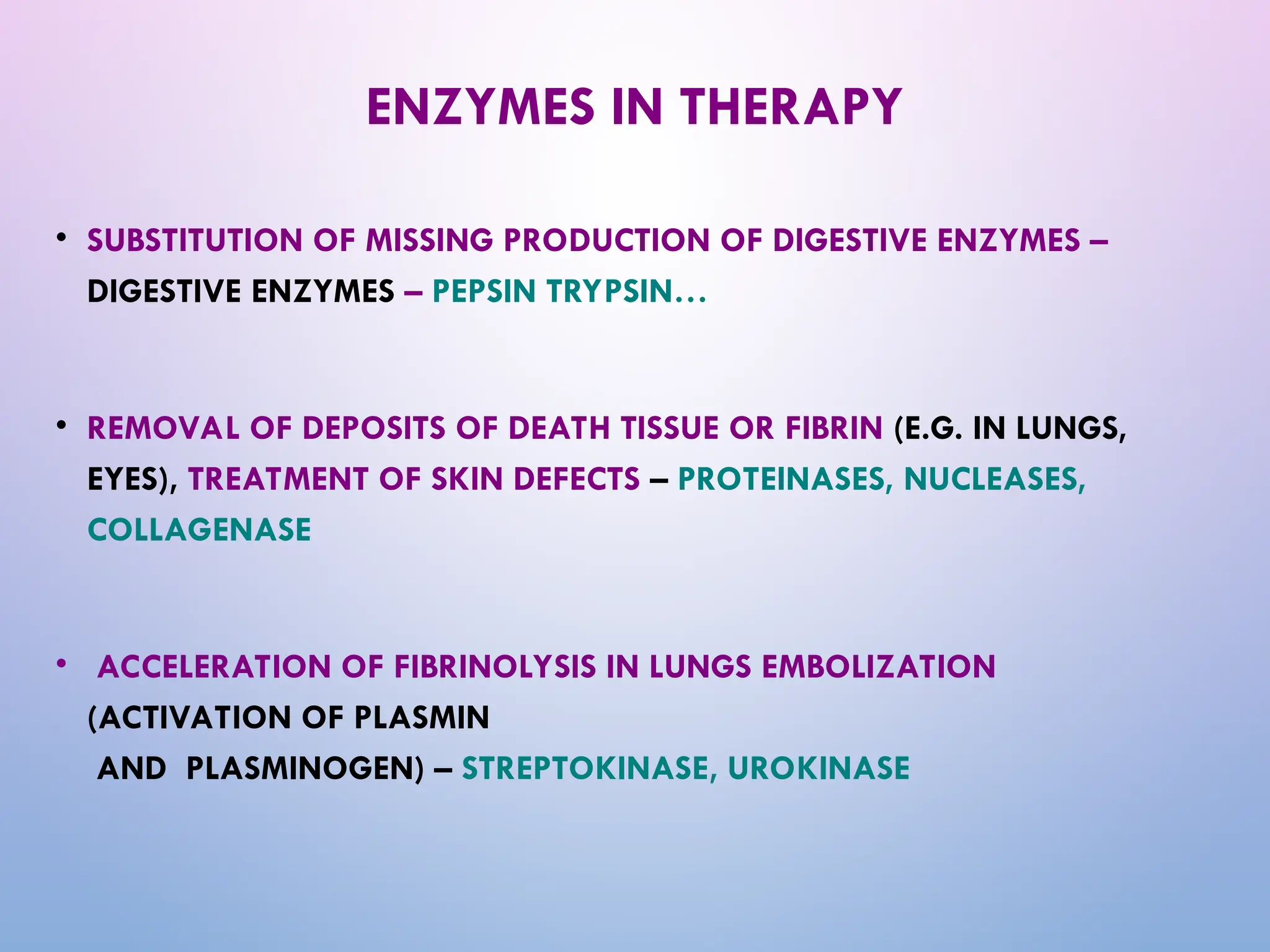 Application of ENZYMES in therapy and dignosis.ppt