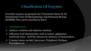 Application of enzymes in food industries | PPTX