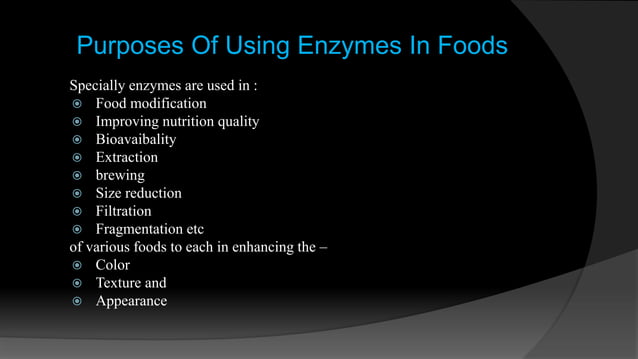 Application of enzymes in food industries | PPTX