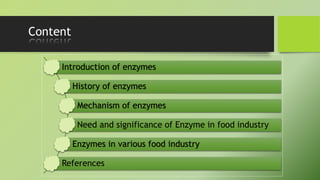Application of enzymes in food industry | PPTX
