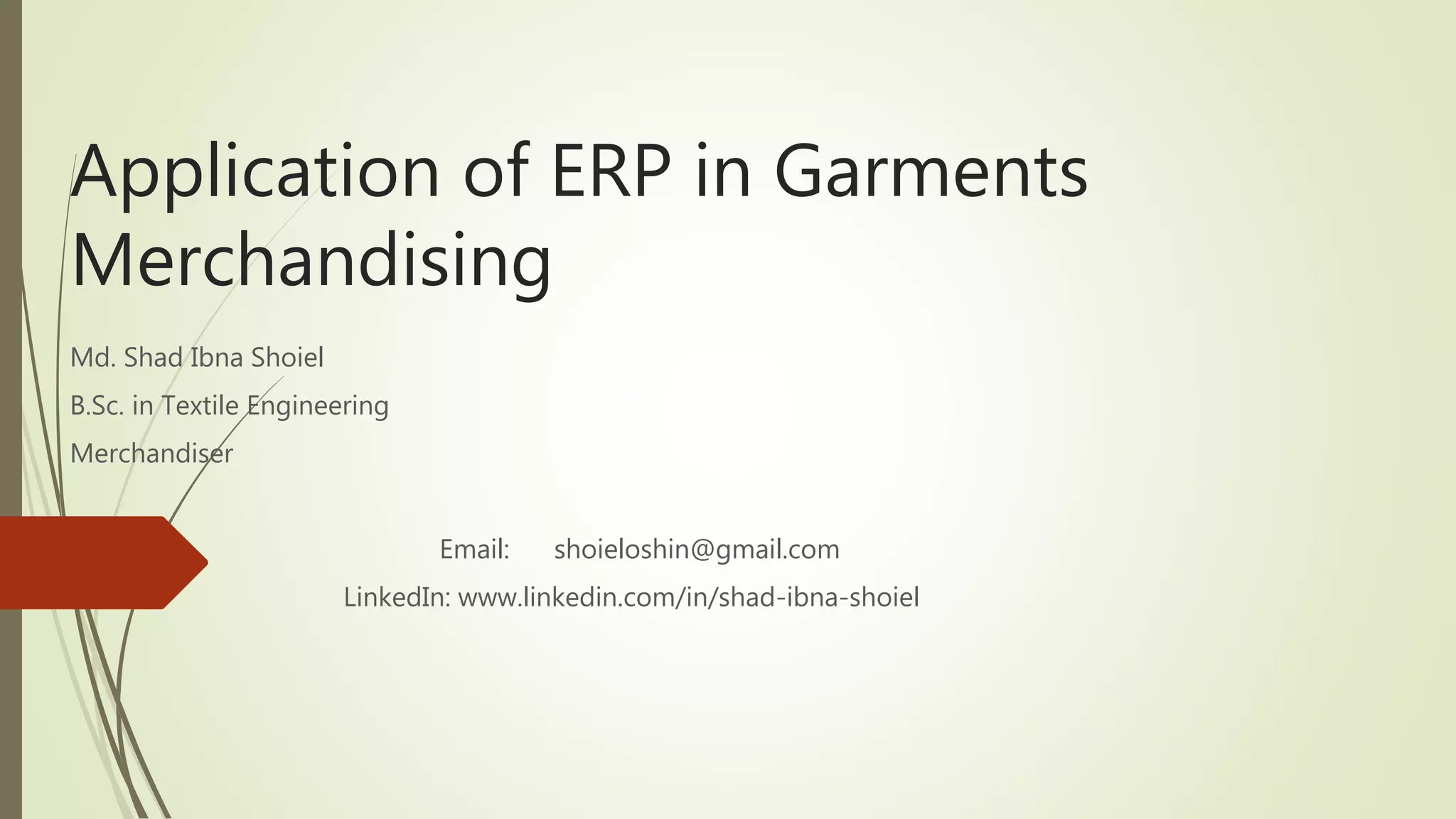 Application of ERP in garments merchandising | PPT
