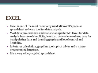 Application of excel and spss programme in statistical | PPTX