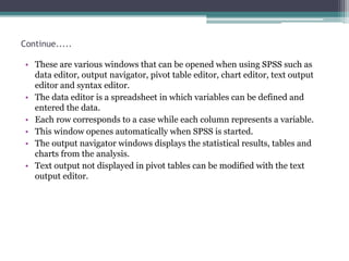 Application of excel and spss programme in statistical | PPTX